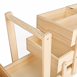 Mind Reader Sewing Box Organizer, Needles, Thread, Scissors, Wood, Brown