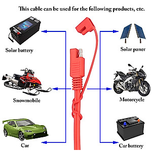 zdyCGTime SAE Power Automotive Extension Cable SAE to SAE Extension Cable 18 Gauge 2 Pin Wire Harness Heavy Duty DC Cord Quick Disconnect/Connect with Waterproof Cap18 AWG 12Ft/3.7m