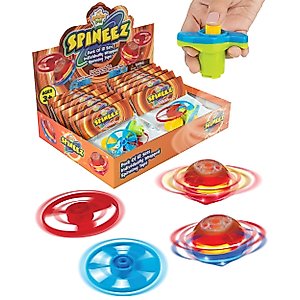 IPIDIPI TOYS Light Up Spinning Tops and Flying Saucer Disc - UFO Light Up Spinner Toy - Stocking Stuffers, Kids Party Favors, School Prize Box Toys, Goodie Bag Fillers (Orange, Set of 12, 36 PCs)