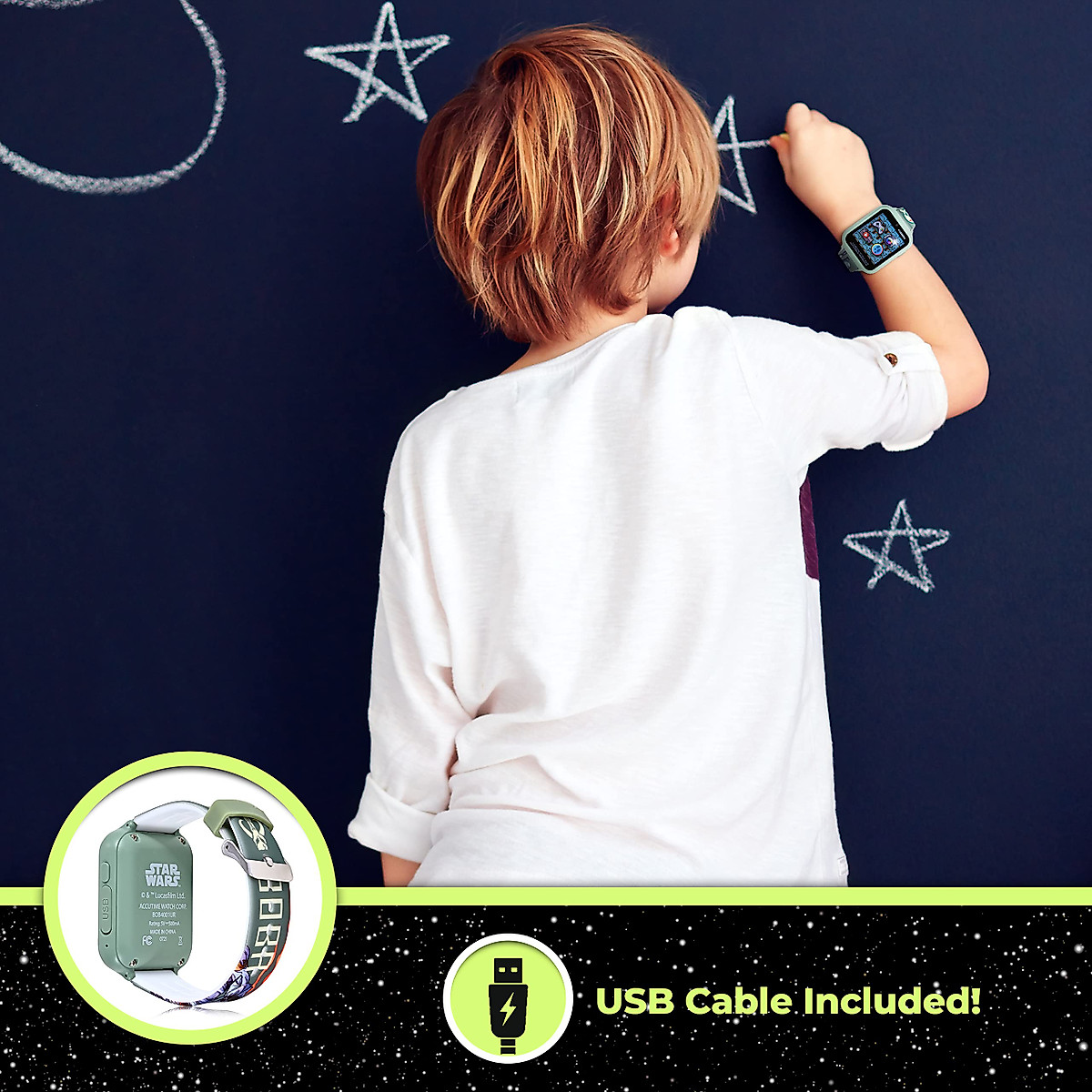 Smart Watch for Kids – Boba Fett Star Wars Kids Watch with Camera, Games, Voice Recorder, Pedometer, Calculator – Interactive Girls and Boys Watch Ideal for School, Everyday Wear (BOB4001)