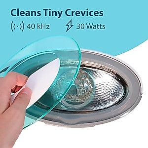 ETONVILLE Ultrasonic Retainer Cleaner Machine | Perfect for Dentures, Mouth Guards and Jewelry | Easy to Fill & Dump with Removable Tank