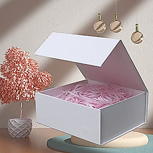 Rsgift Gift Box 7.8x7x3.1 Inches,White Gift Box with Lid,Collapsible Groomsmen Proposal Box with Magnetic,Gift Boxes for Presents,Wedding,Christmas,Birthdays