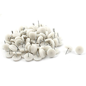 #1352 1/2" Dia White Oval Head Nail Glides for Wooden Leg Furniture 17-Pack