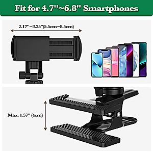 MoKo Phone Stand Golf Cart Mount, Cell Phone Holder Golf Analyzer Accessories for Recording Golf Swing Multi Angles Clip Holder for Live Streaming Photography Fits 4.7" - 6.8" Phones, Black