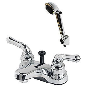 Builders Shoppe 2009CP/4120CP Motorhome Non-Metallic RV Diverter Lavatory Faucet with Hand Held Shower Set, Chrome Finish