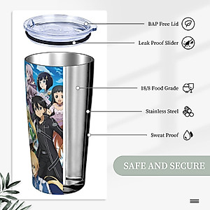Sword Art Online 20oz Car Sippy Cup Stainless Steel Water Cup Thermos Cup