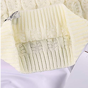 MODNTOGA Toddler Baby Boys Girls Knit Sweaters Cable Turtleneck High Collar Fall Winter Soft Warm Sweater Pullover Tops(White,2-3T)