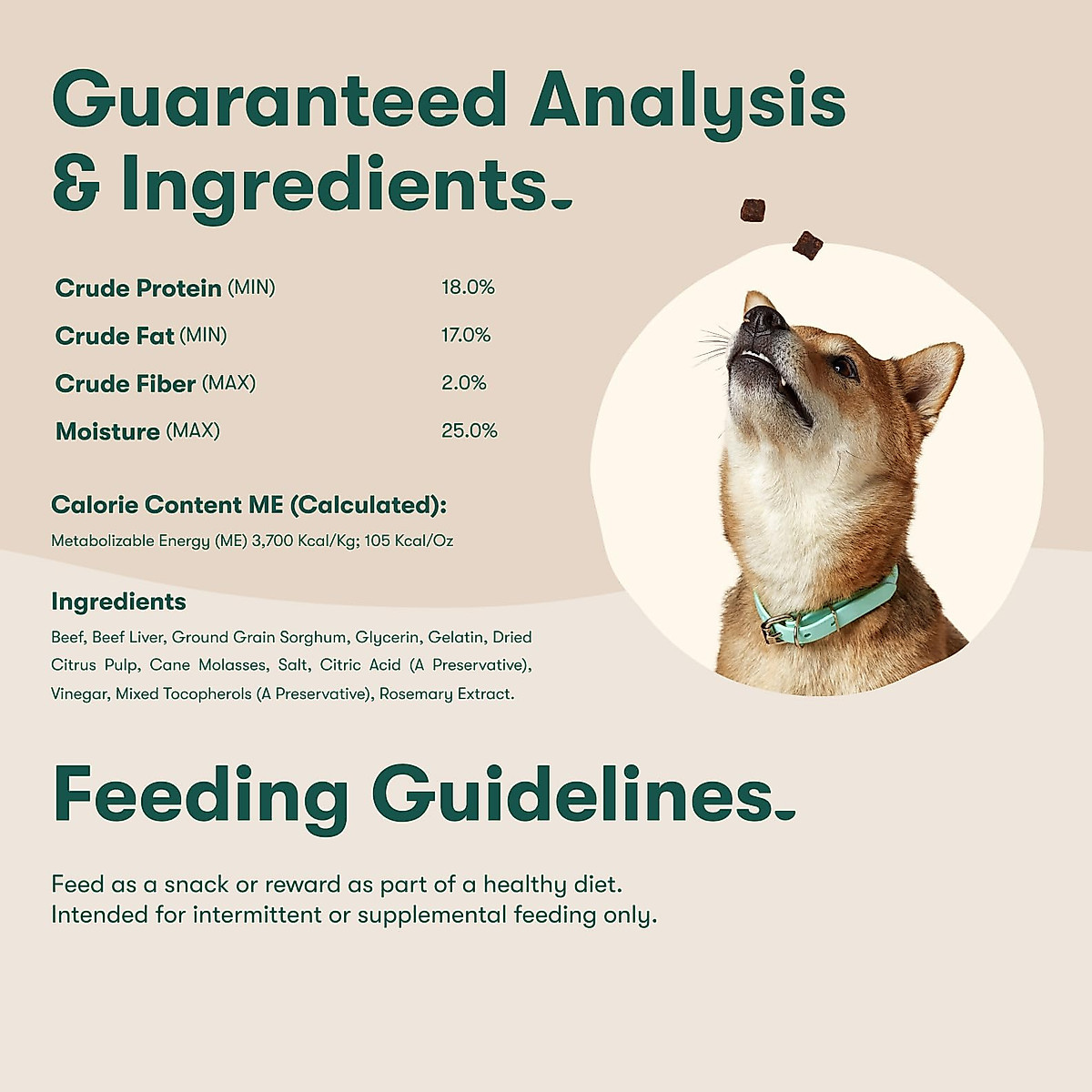 Jinx Beef Bites, Soft Jerky Dog Treats, Bite-Sized Snack, Low-Calorie and Packed with Flavor, Slow-Smoked Real Beef & Liver, No Fillers, 5oz, 6 Pack