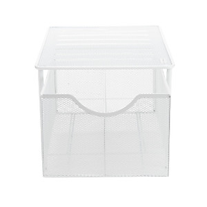 Mind Reader Organizer Storage Basket, 15.4” L x 9.4” W x 7.5” H, White