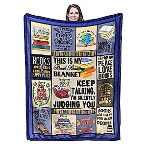 IORTY RTTY Book Lovers Gifts Reading Blanket Gifts for People Who Like to Read Gifts for Book Lovers Cozy Lightweight Flannel Throw Blanket 40X50 Inch
