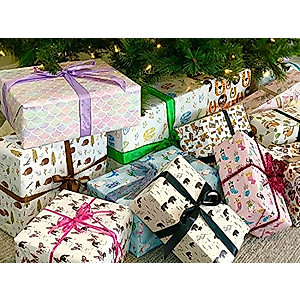 Stesha Party Bear Baby Shower Birthday Wrapping Paper - Folded Flat 30 x 20 Inch (3 Sheets)