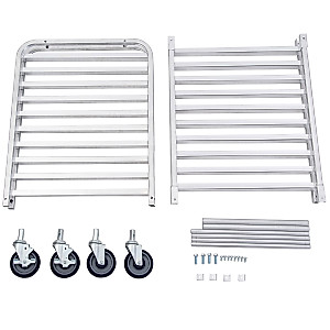Giantex 20-Tier Kitchen Bun Pan Sheet Rack Aluminum Bakery Rack Home Commercial Kitchen Bakery Cooling Rack w/Wheels 2 Lockable & Open Shelf