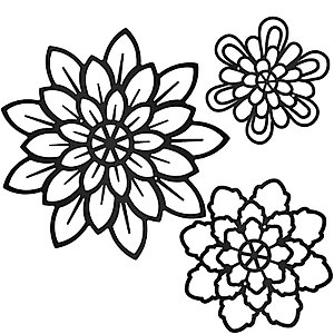 Moxweyeni 3 Pieces Metal Flowers Wall Decoration, Metal Rustic Wall Art Decoration Farmhouse Wall Decorations Multiple Floral Hanging Decoration for Bathroom Home Office(Black, Modern Style)