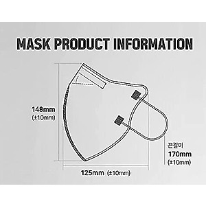 CHARMZONE KF94 Protective Disposable Mask 50 pieces White/Black/Grey Large Individually Packed Made in Korea (White, Large)