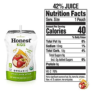 Honest Kids Appley Ever After Juice Drink, 6.75 Fluid Ounce - 8 per pack - 4 packs per case.4