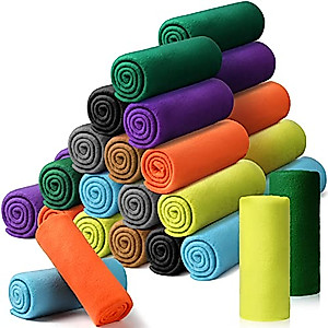 40 Packs Fleece Blanket Bulk 60 x 50 Inch Soft Lightweight Fleece Blanket Warm Cozy Throw Blanket Plush Fleece Pet Blanket for Bed Couch Sofa Home Office Wedding Gifts Travel Camping Multicolor