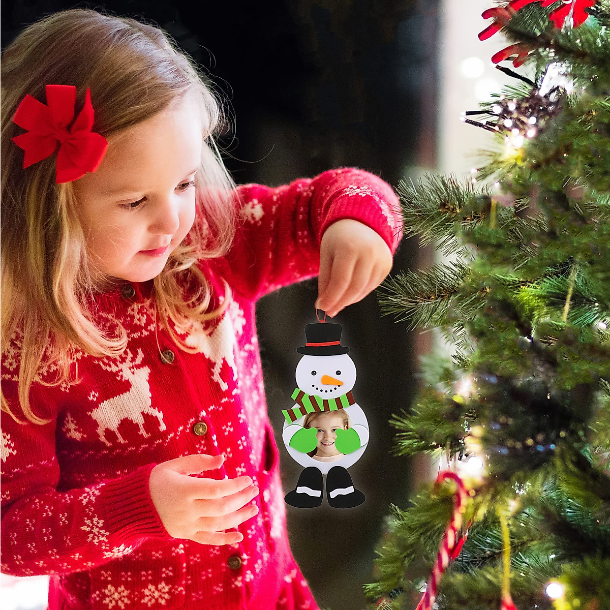 4E's Novelty Foam Kids Christmas Picture Frame Ornament Craft (12 Pack) Bulk Christmas Crafts for Kids Ages 4-8, 8-12 & Toddlers DIY Party Acitvity