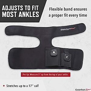 ComfortTac Ankle Holster with Calf Strap and Spare Magazine Pouch for Concealed Carry - One Size Fits Most - Compatible w/Glock 19, 26, 36, 42, 43, S&W Shield, Bodyguard 380, Ruger LCP, LC9, and More