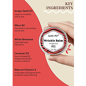 GJYC PET Wrinkle Wipes + Wrinkle Balm for Dogs | Bulldog, French Bulldog, Pug, English Bulldog | Cleans & Soothes Wrinkles, Folds, Tear Stain, Tail Pockets & Paws