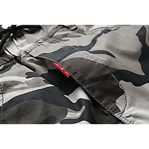 LOKTARC Boys Camo Pants Kids Pull On Drawstring Youth Camouflage Cargo Joggers Grey Size 160/12-13 Years