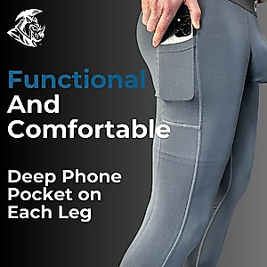 Real Men 28in Modal Leggings D Pouch Med 1pk Gry Modal Mens Tights with Pouch Mens Tights and Leggings Men's Underwear Thermal