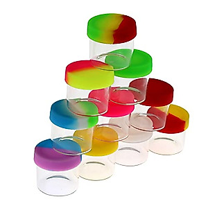 TruAres 5ml Glass Jars with Silicone Lids Airtight Multi Use Containers 50-Pack