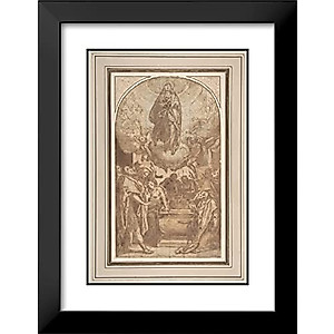 ArtDirect Cesare Nebbia 14x18 Black Modern Frame and Double Matted Museum Art Print Titled - The Assumption of the Virgin (1536-1614)