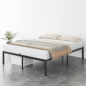 IDEALHOUSE Full Size Bed Frame, Metal Full Platform Bed Frame,14 Inch Bed No Box Spring Needed Easy to Assemble Black Mattress Foundation (Full)