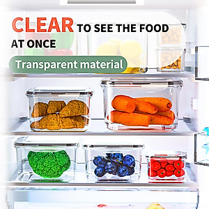 MINDEKA 24 Pieces Large Food Storage Containers, Plastic Food Container Set with Lid for Kitchen Storage Stackable & Nested Airtight Lunch Box for Cereal Fruit Leftover Freezer Microwave Safe