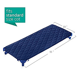Sheet for Regalo My Cot Portable Toddler Bed, Joovy Travel Cot (Sheet Only, Bed not Included), Navy/Standard Size Daycare/Pre-Shcool Cot Kids Nap Mat Sheet 23" x 51", Navy