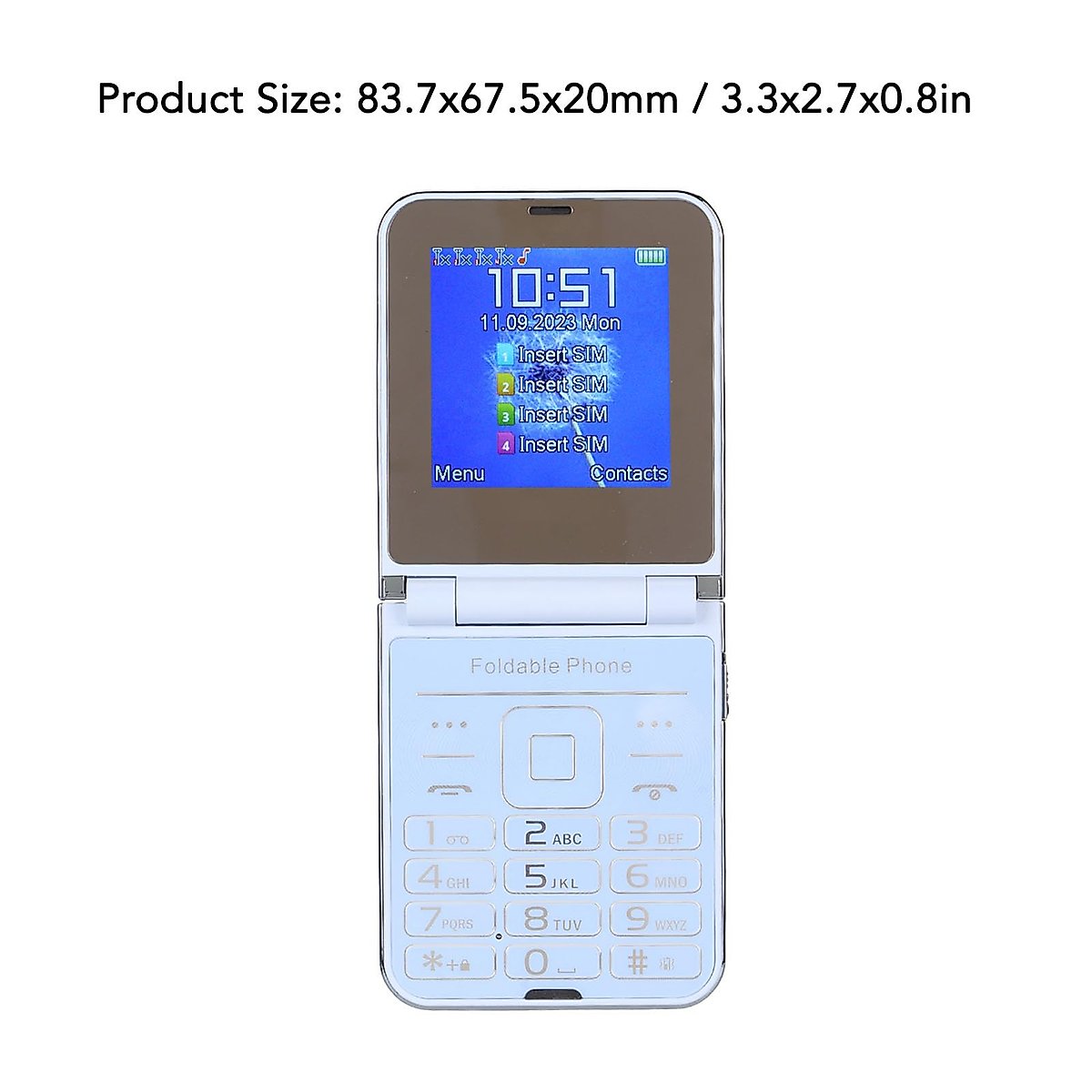 2.6in Senior Cellphone, Flip Phone with Dual Screen Display, Big Buttons and Digits, One Key Quick Dial, Clear and Sound, HD Camera, Built in LED Flashlight for Elderly (Blue)