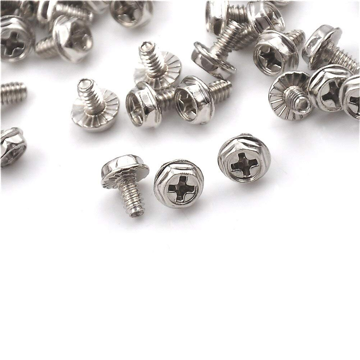 Screw 100pcs Case Hard Drive Motherboard Mounting Screws for Motherboard PC Case CD-ROM Hard Disk Toothed Hex 6/32 Computer