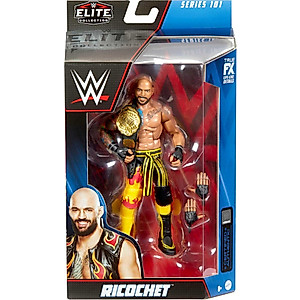 Mattel WWE Ricochet Elite Collection Action Figure, Deluxe Articulation & Life-like Detail with Iconic Accessories, 6-inch