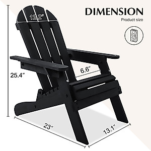 HOLTICO Kids Adirondack Chair, Accent Toddler Adirondack Chair, Folding Adirondack Chair, Outdoor Wooden Kids Fire Pit Lounge Chairs for Yard, Garden, Patio