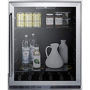 Summit AL57GCSS 24" ADA Compliant Commercial Compact Refrigerator with 5 cu. ft. Capacity Door Lock Frost Free Operation Door and Temperature Alarm in Stainless Steel