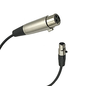 MMNNE 3 Pin Mini XLR Female to XLR Female Microphone Cable, 3-Pin Mini XLR (TA3F) to Regular XLR Female to Female Pro Lapel Microphone Cable (1Feet)