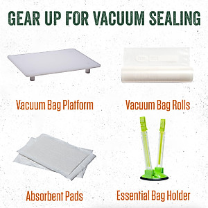 LEM Products MaxVac 250 Stainless Steel Vacuum Sealer with Built-In Bag Holder and Cutter, Silver and Black