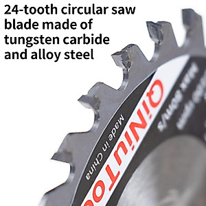 QiNiuTools 3 Inch 76mm 24-Tooth TCT Circular Saw Blade for Wood Plastic Composite Material Cutting