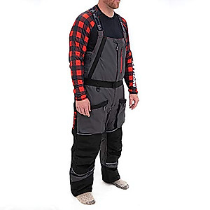 Eskimo Men's Keeper Insulated Bib, Gray/Black, Large