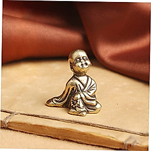 VILLCASE 3pcs Little Monk Ornaments Brass Keychain Brass Decor Keychain for Keys Feng Shui Mens Necklace Pendant Buddha Tea Pet Buddha Pendant Brass Hanging Pendants Brass Hanging Decor Car
