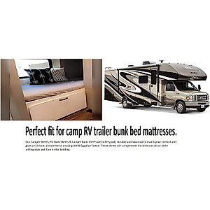 RV Sheet Sets 66x80 Olympic Queen 4 Pc, 600 Thread Count 100% Egyptian Cotton Bed Sheets for RV, Campers & Travel Trailers, RV Bed Sheets Fit Mattress 10" to 15" Deep Fitted RV Sheets Silver