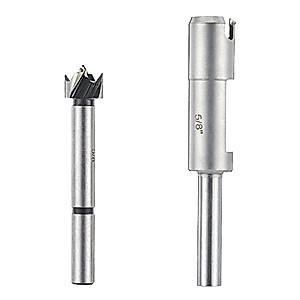 Anfrere 5/8" Wood Plug Cutter and Forstner Bit for Wood Cutting Tool Cork Drill Bit Knife, 3/8" Round Shank Carbon Steel Taper Tapered Cutting Tool Cork Drill Bit Knifes, WCB-A1