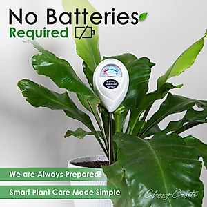 Classy Casita Soil Moisture Meter: Houseplant Care with eBook - Hydrometer Sensor For Plants - Essential Moisture Meter for Indoor & Outdoor Plants - Gardening Gadgets & Houseplant Accessories - White