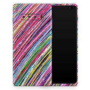 DesignSkinz Abstract Color Strokes Protective Vinyl Decal Wrap Skin Cover Compatible with The Samsung Galaxy S20 (Screen Trim & Back Glass Skin)