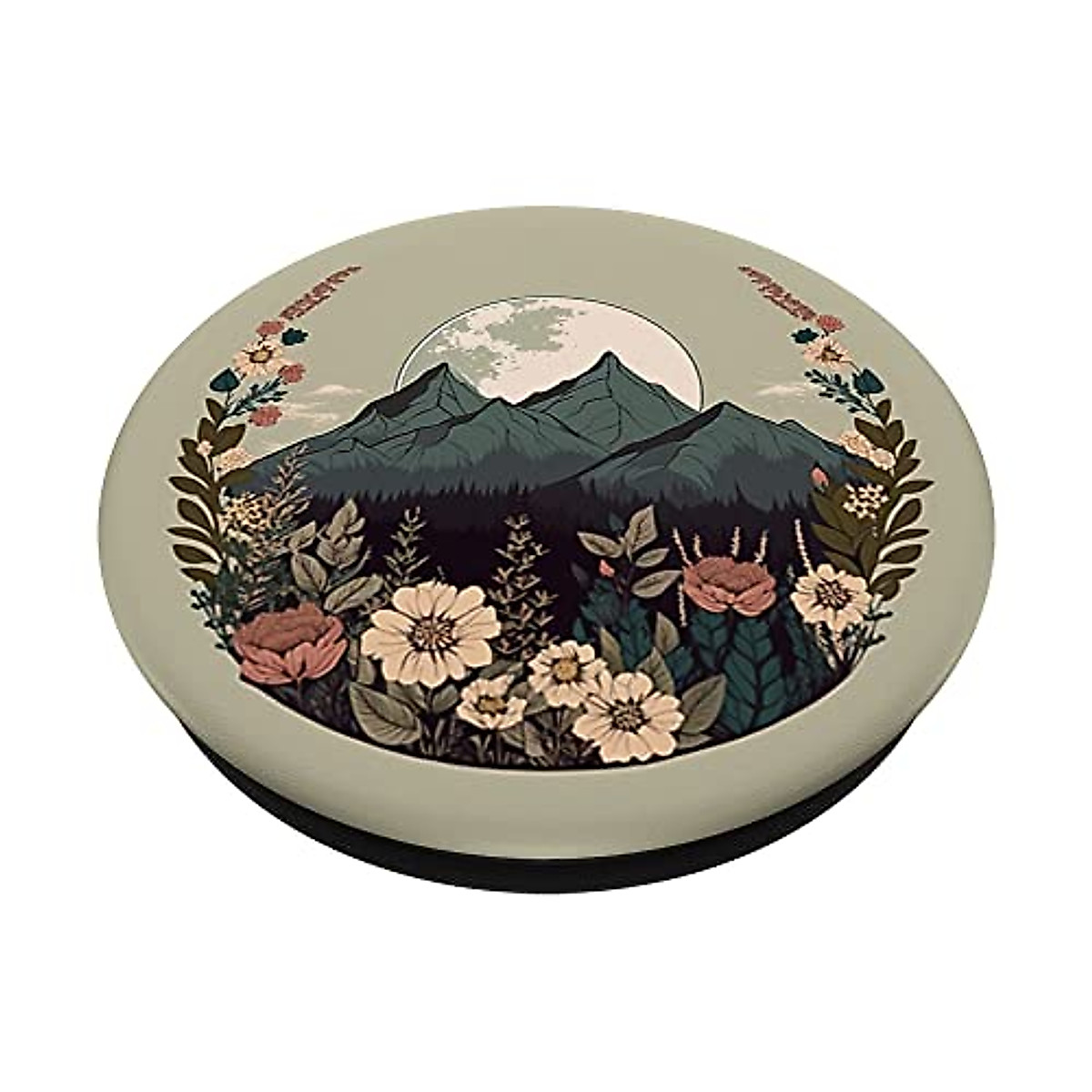 Boho Chic Floral Moon Forest Nature Mountain Retro For Girls PopSockets Swappable PopGrip