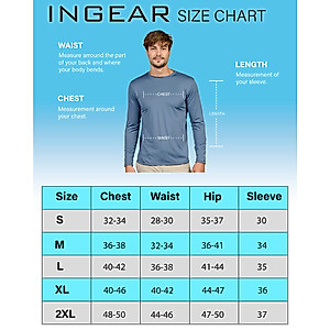 INGEAR Rash Guard Long Sleeve Swim Shirt for Men UPF 50+ Sun Protection, Quick Dry, Moisture Wicking, Light Weight, Long Sleeves Shirt for Outdoor Sports (Neon Orange, 3X)