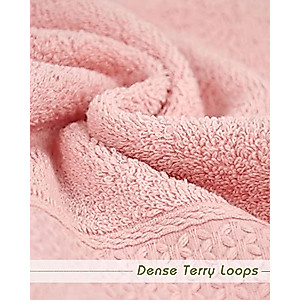 Cleanbear Pure Cotton Wash Cloths Face Cloths, 6 Colors per Set, 13 x 13 Inches (Light Blue, Jade Green, Light Green, Grey, Light Grey, Pink)