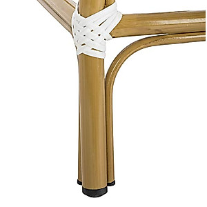 SAFAVIEH PAT4019A Collection Gresley Navy and White Indoor/Outdoor Stacking French Bistro Counter Stool