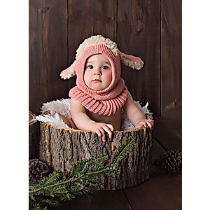 Bienvenu Toddler Hat Scarf Earflap Hoodie, Pink, One Size
