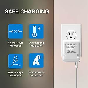 LANMU 18V Power Adapter Compatible with Nest Hello Video Doorbell, Arlo and SimpliSafe Video Doorbell (16.4ft/5m)